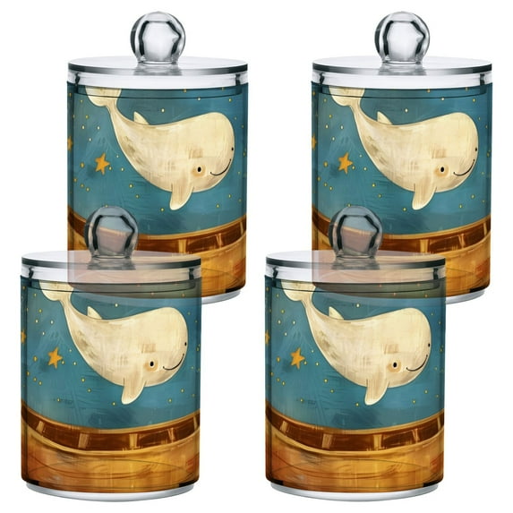 White Whale Boat Starry Night Translucent Plastic Cans Storage ...