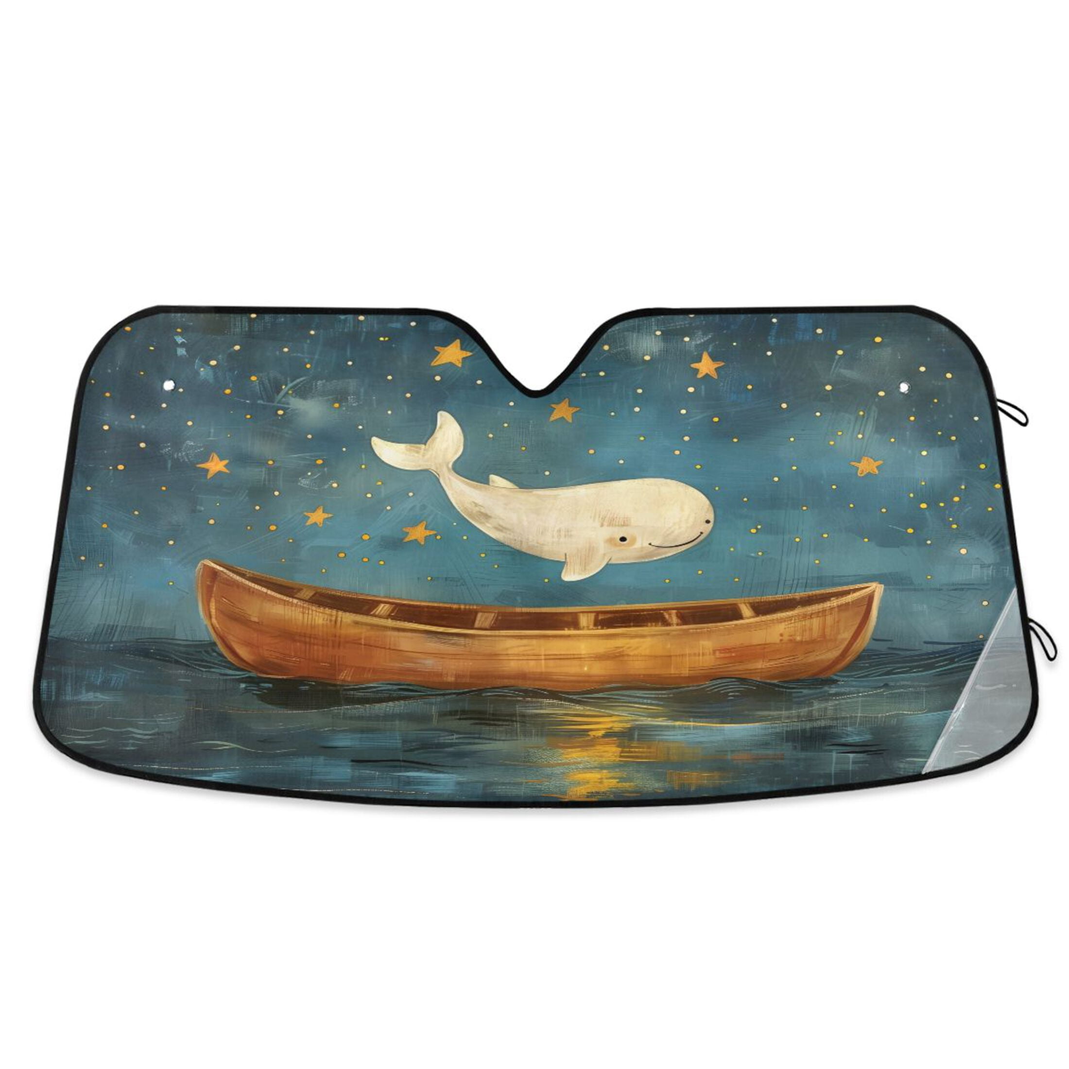 White Whale Boat Starry Night Windshield Sun Shade Automobile Visor ...