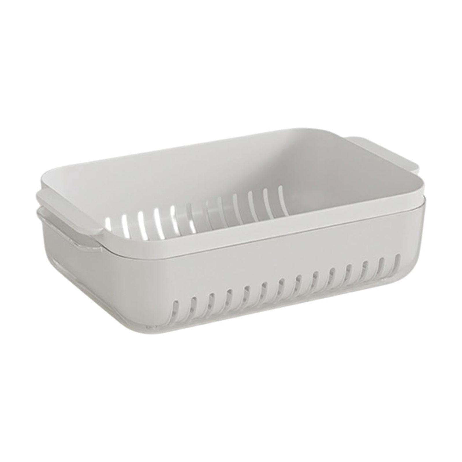 White White Double Layer Vegetable Washing Basin With Stackable Design ...