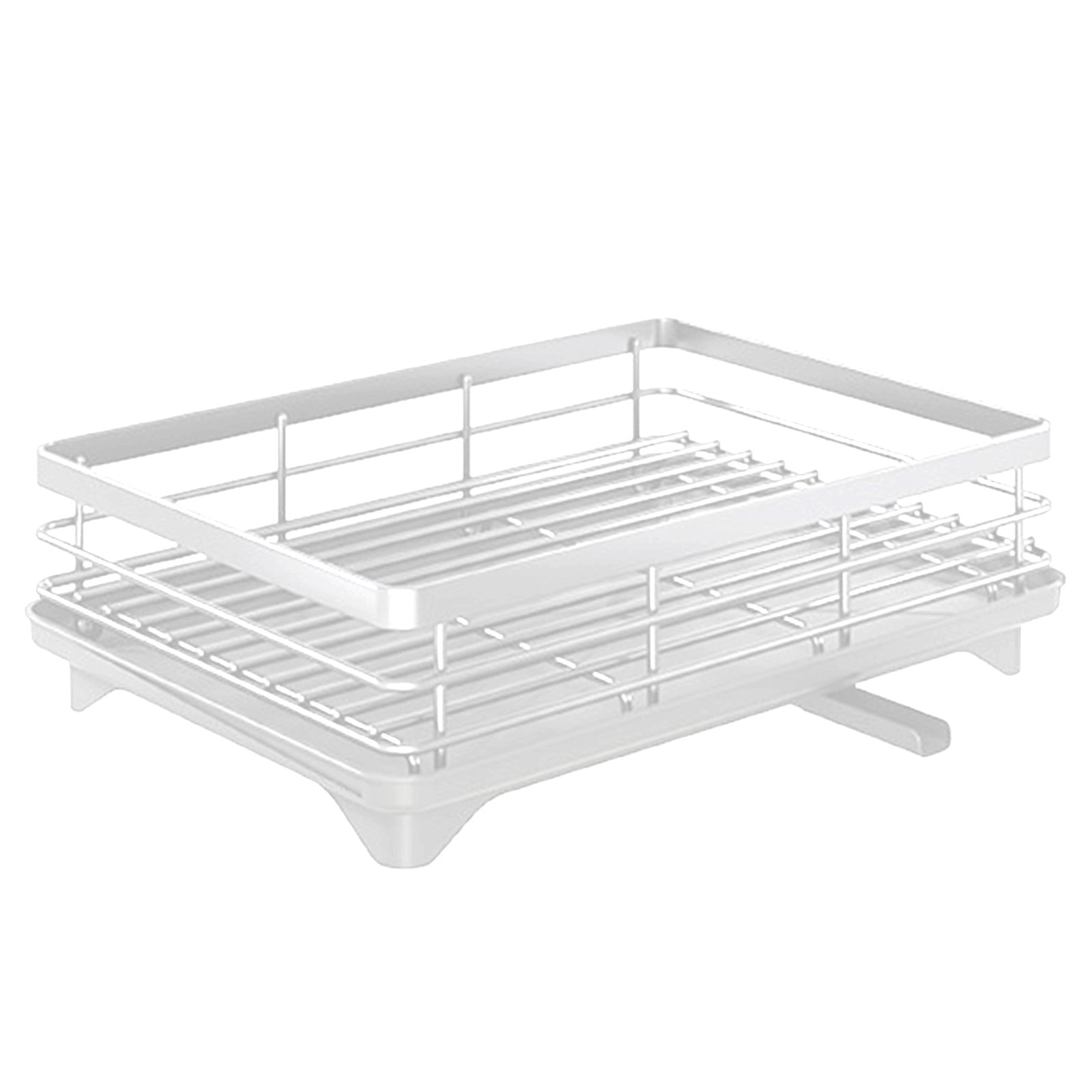 White White Kitchen Drainer Rack Dish Drying Station Utensil Holder ...
