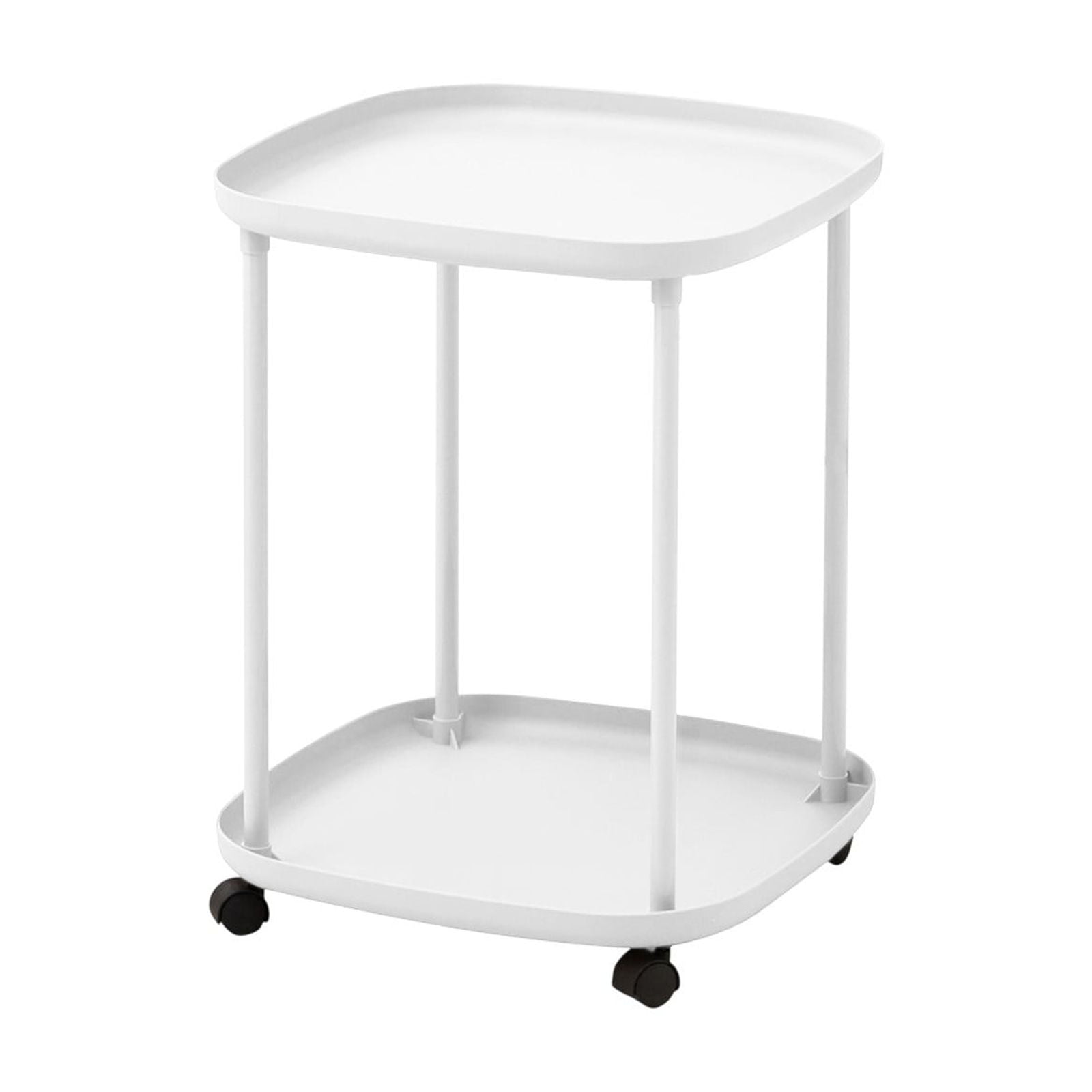 White White Mobile Rolling Storage Cart Side Table Shelf Coffee Bedside ...