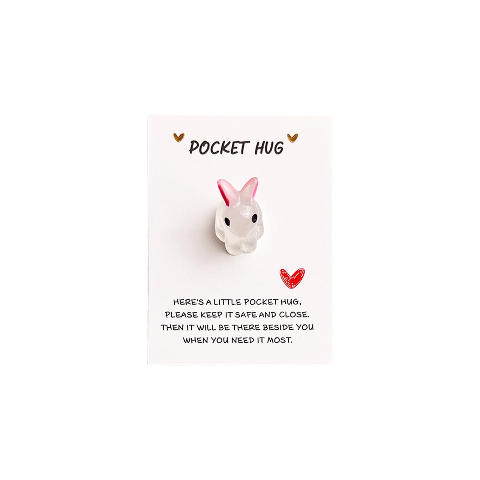 White White Plastic Pocket Card With Encouragement Message Bunny Design ...