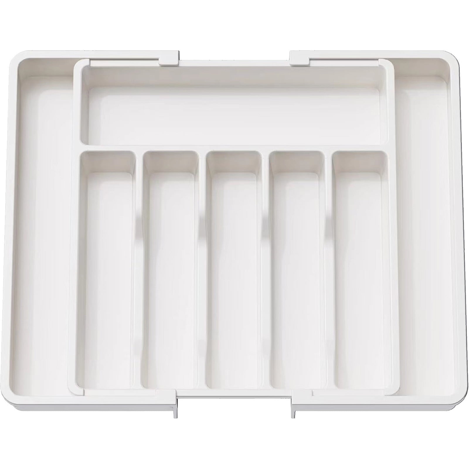 White White Retractable Kitchen Utensil Storage Box With Expandable ...