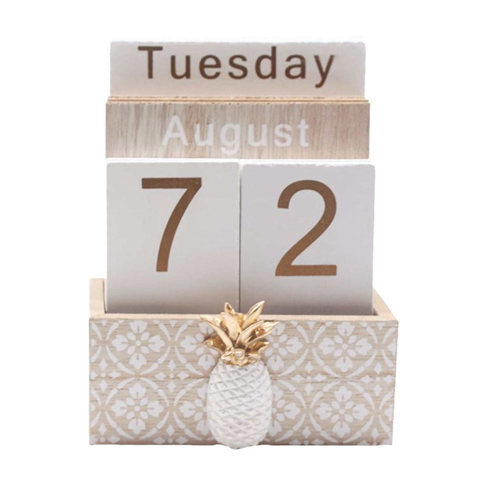 White White Wooden Calendar Perpetual Calendar Countdown Board For Home ...