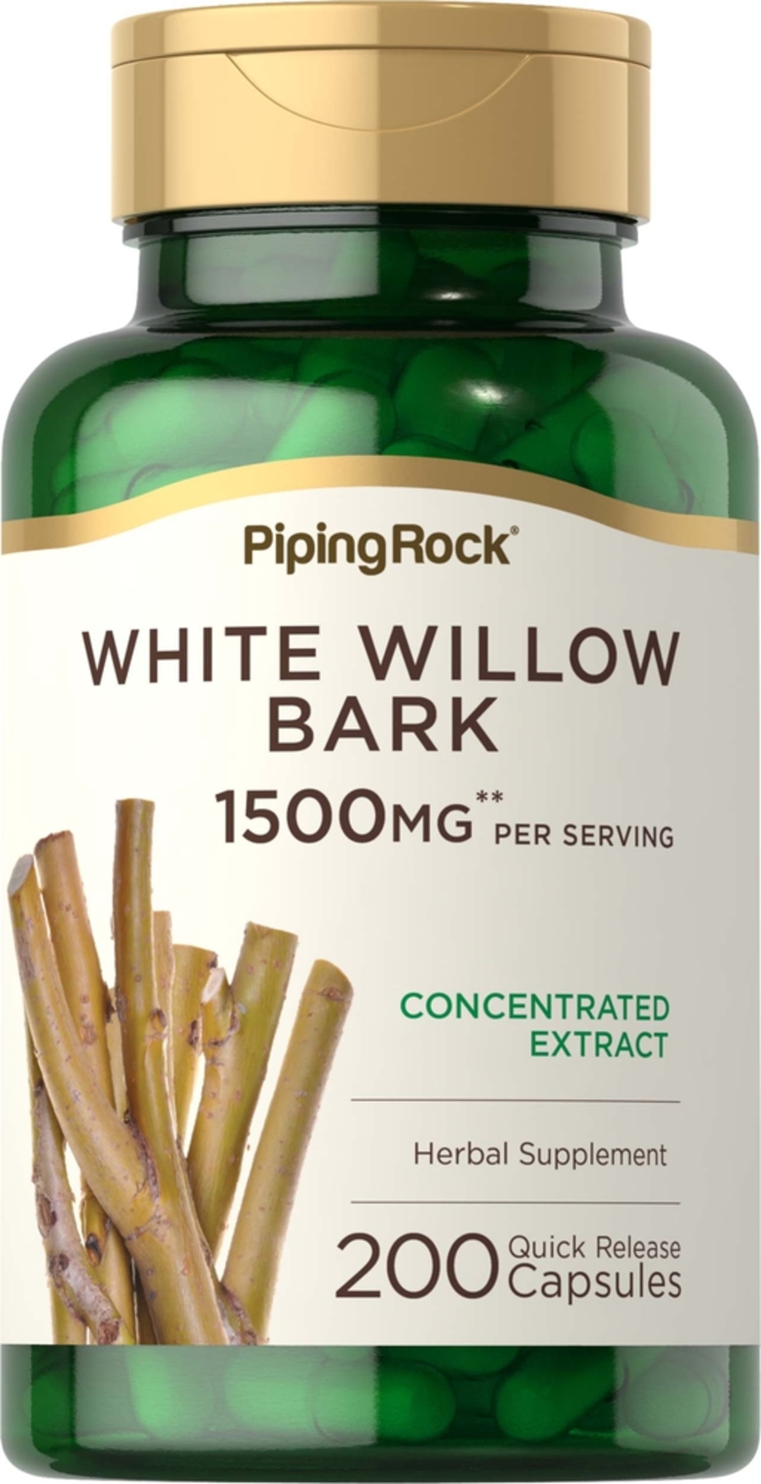 Piping Rock, White Willow Bark Extract, 1500mg, 200 Capsules - Walmart.com