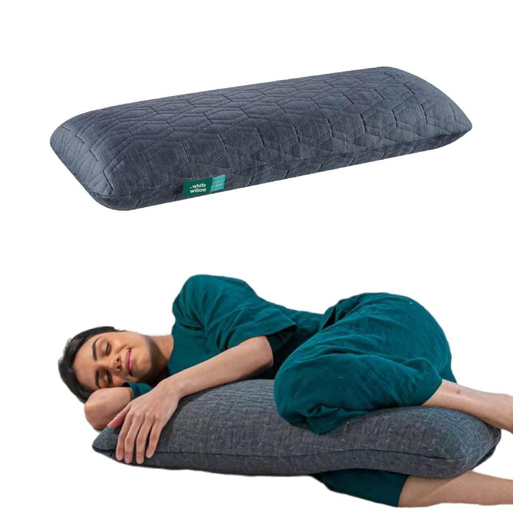 The White Willow Short Body Pillow Memory Foam Sleeping Soft Bed, Hug ...