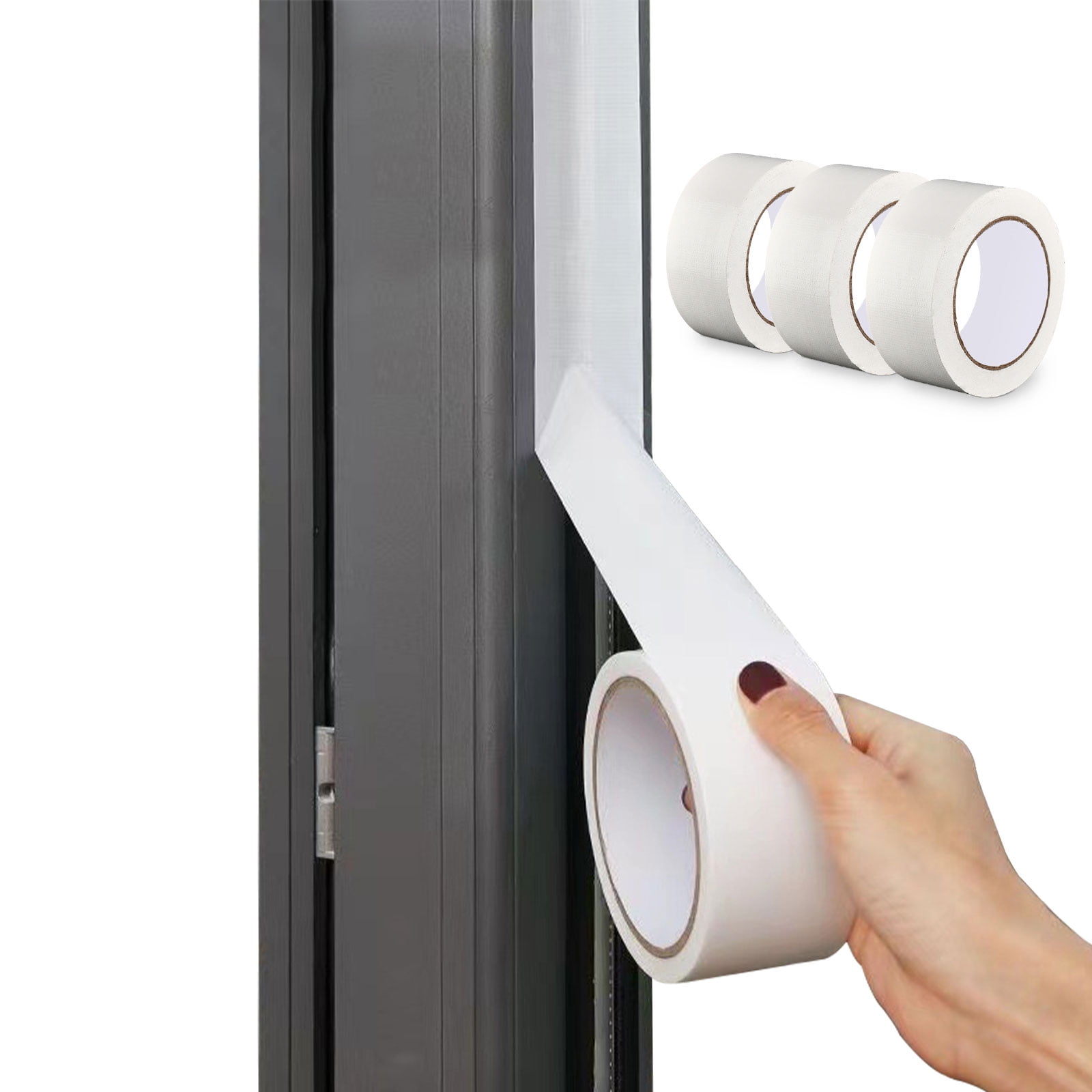 White Windproof Window Tape for Winter, 2 In x 65.5 Ft Weather ...