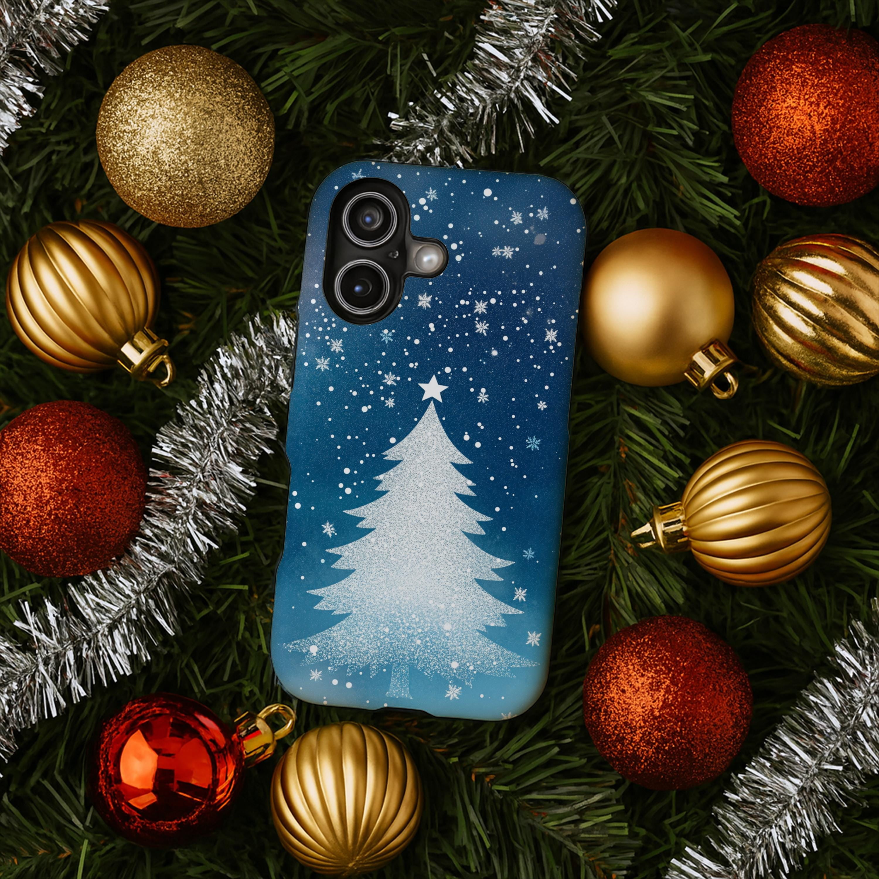 White Winter Tree Snowflake Pattern Phone Case Holiday Gift 17 through ...