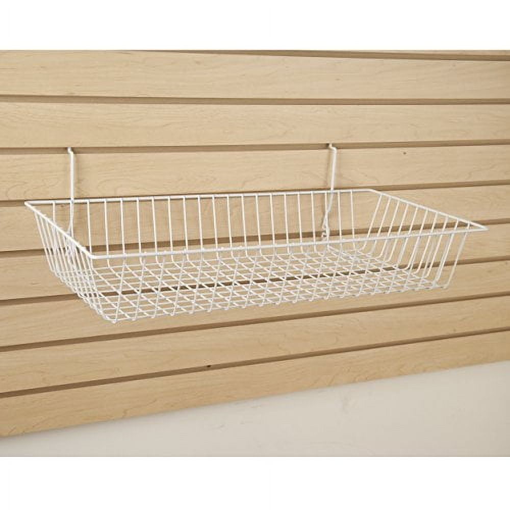 White Wire Baskets for Slatwall and Gridwall Set of 2 Merchandiser ...