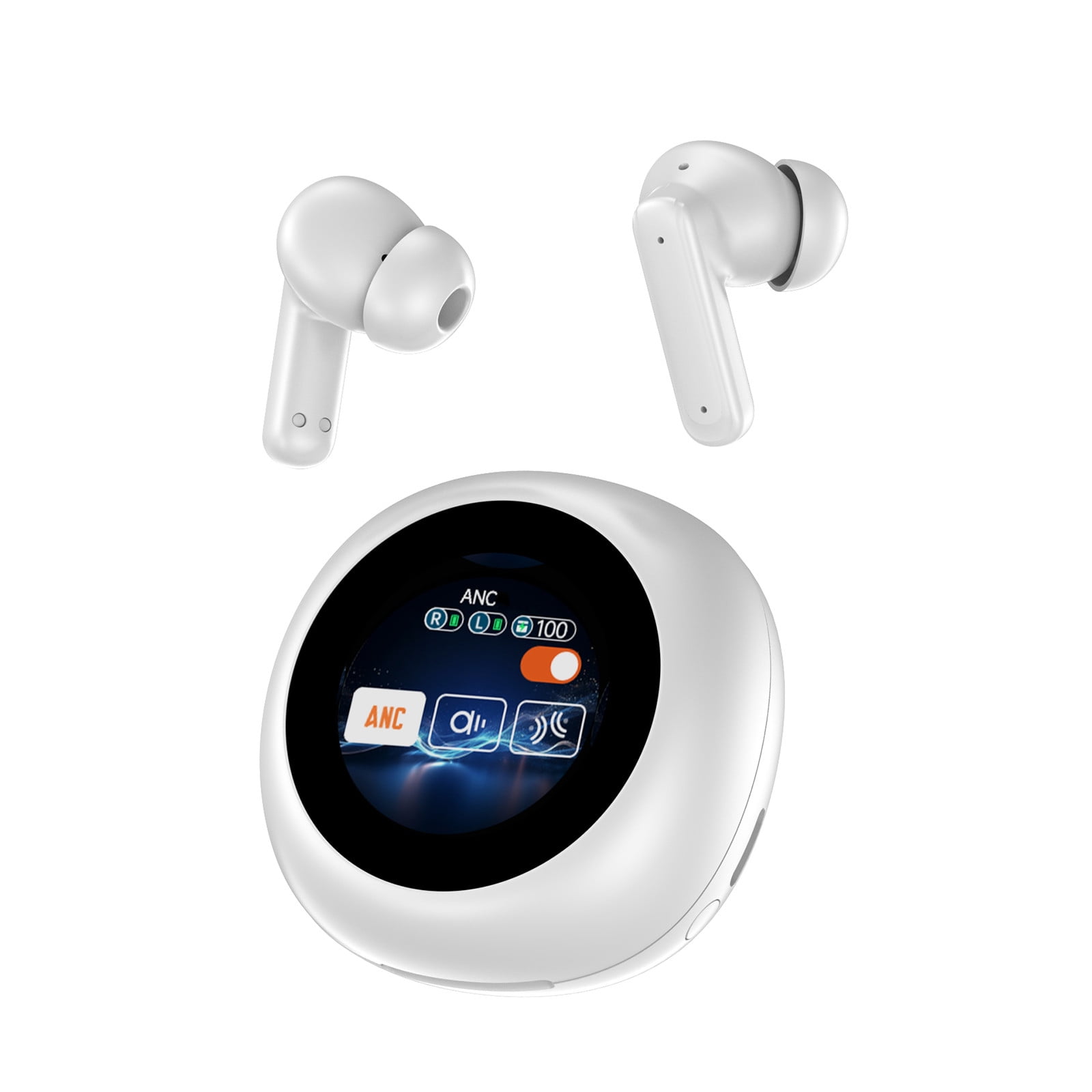 White Wireless Bluetooth Ai Translation Earphones With Touchable Led ...