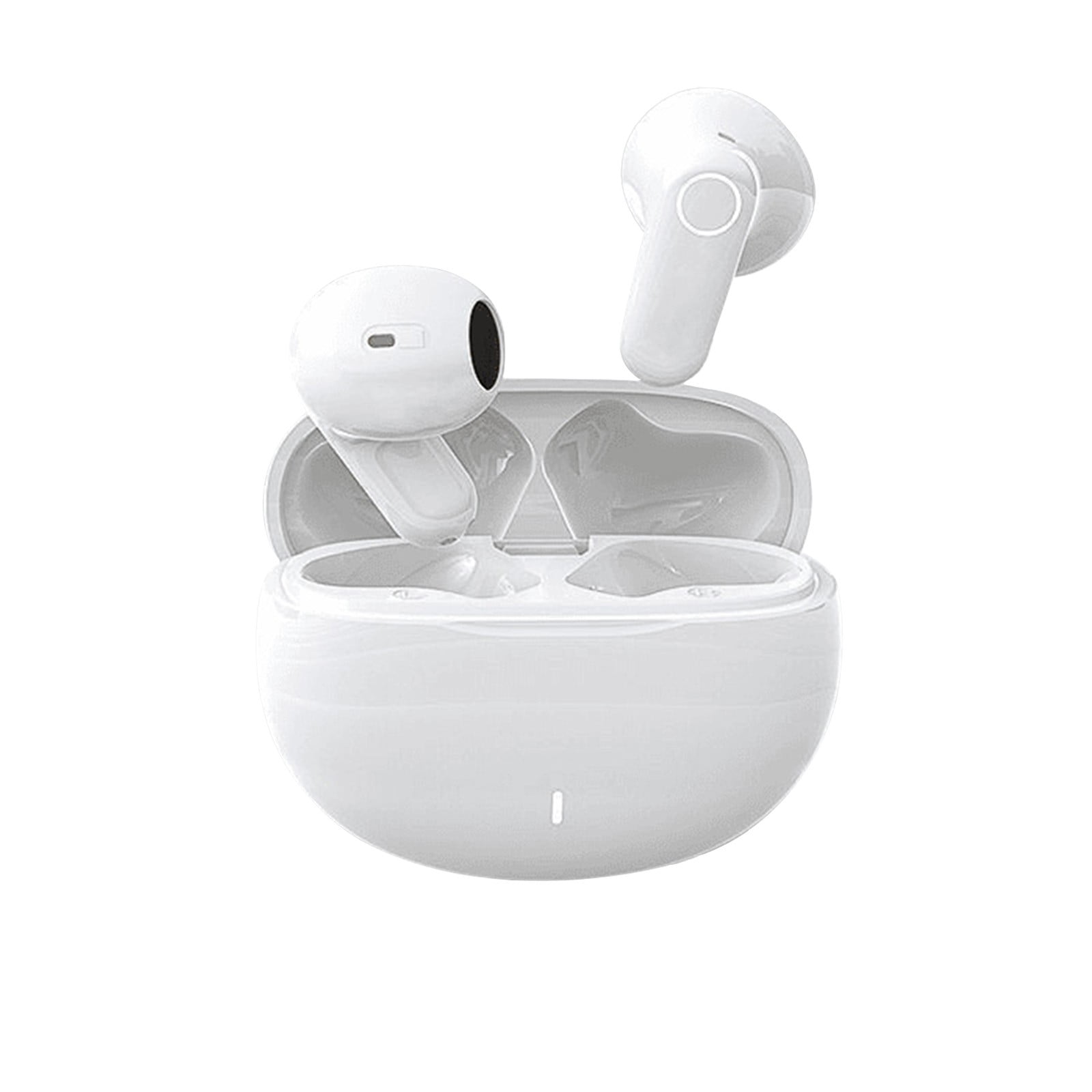 White Wireless Earbuds Bluetooth 5.4 Short Stem Half In Ear with Noise ...