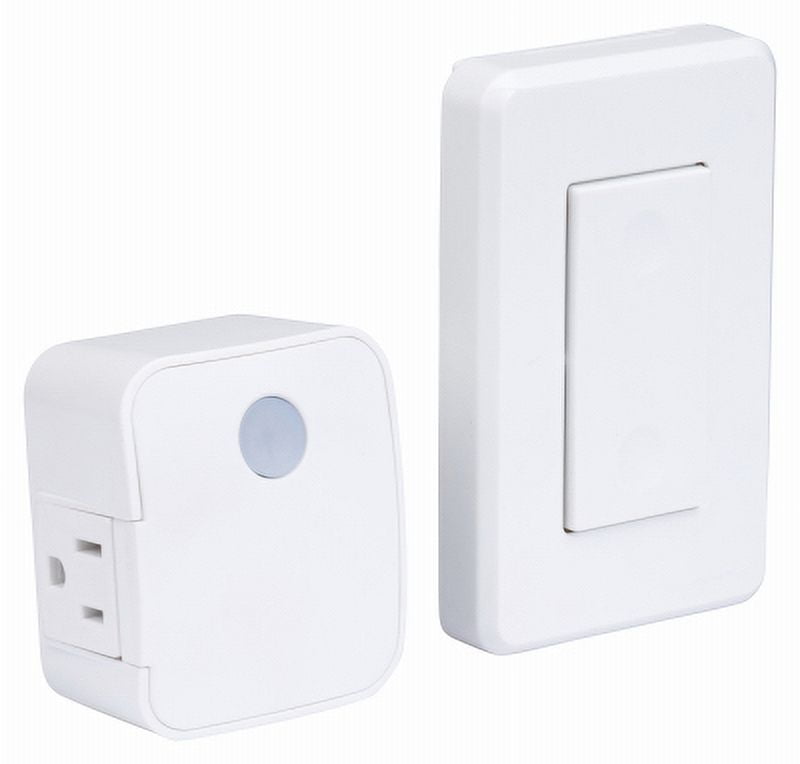 White Wireless Mountable Wall Switch Plug In Receiver Mount Switch Any ...