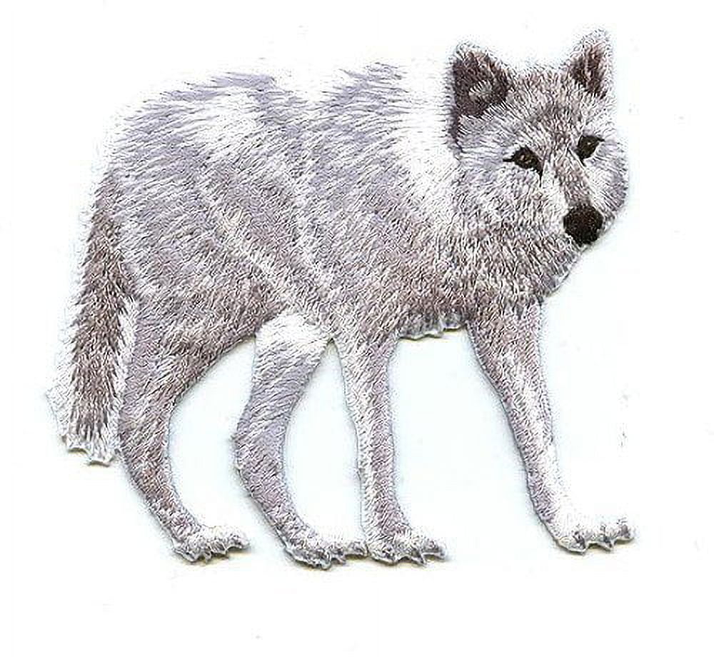 White Wolf - Arctic - Iron On Applique/Embroidered Patch - Walmart.com