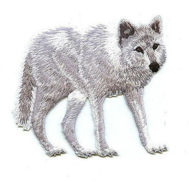White Wolf - Arctic - Iron On Applique/Embroidered Patch - Walmart.com