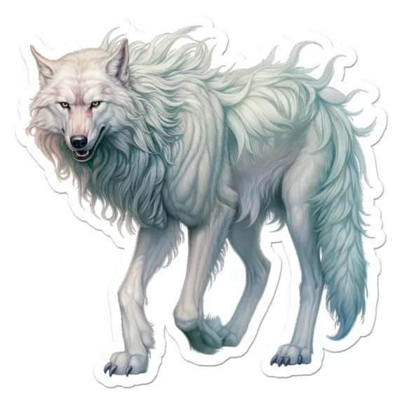White Wolf Sticker Phone Decal Water Bottle Stickers Car Decals, Laptop ...