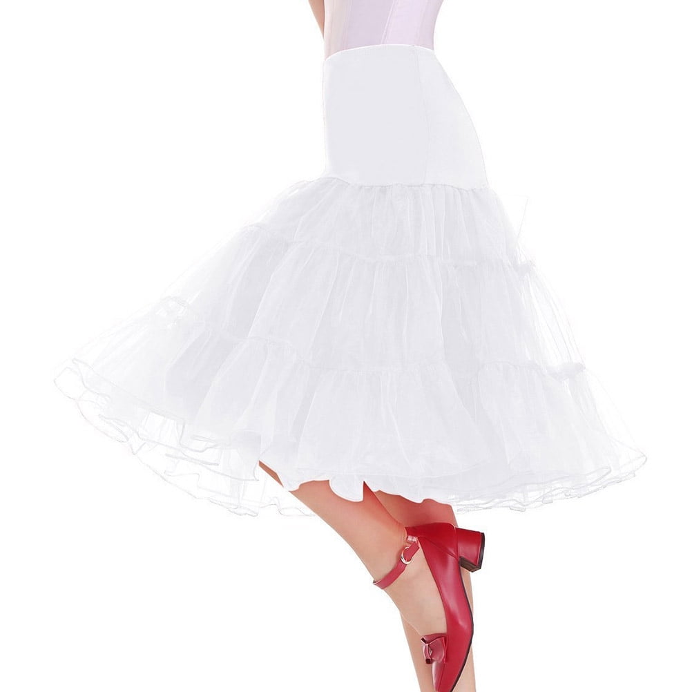 GAXIRE White Petticoat Polyester Hoopless 1Pack For Women Costumes ...