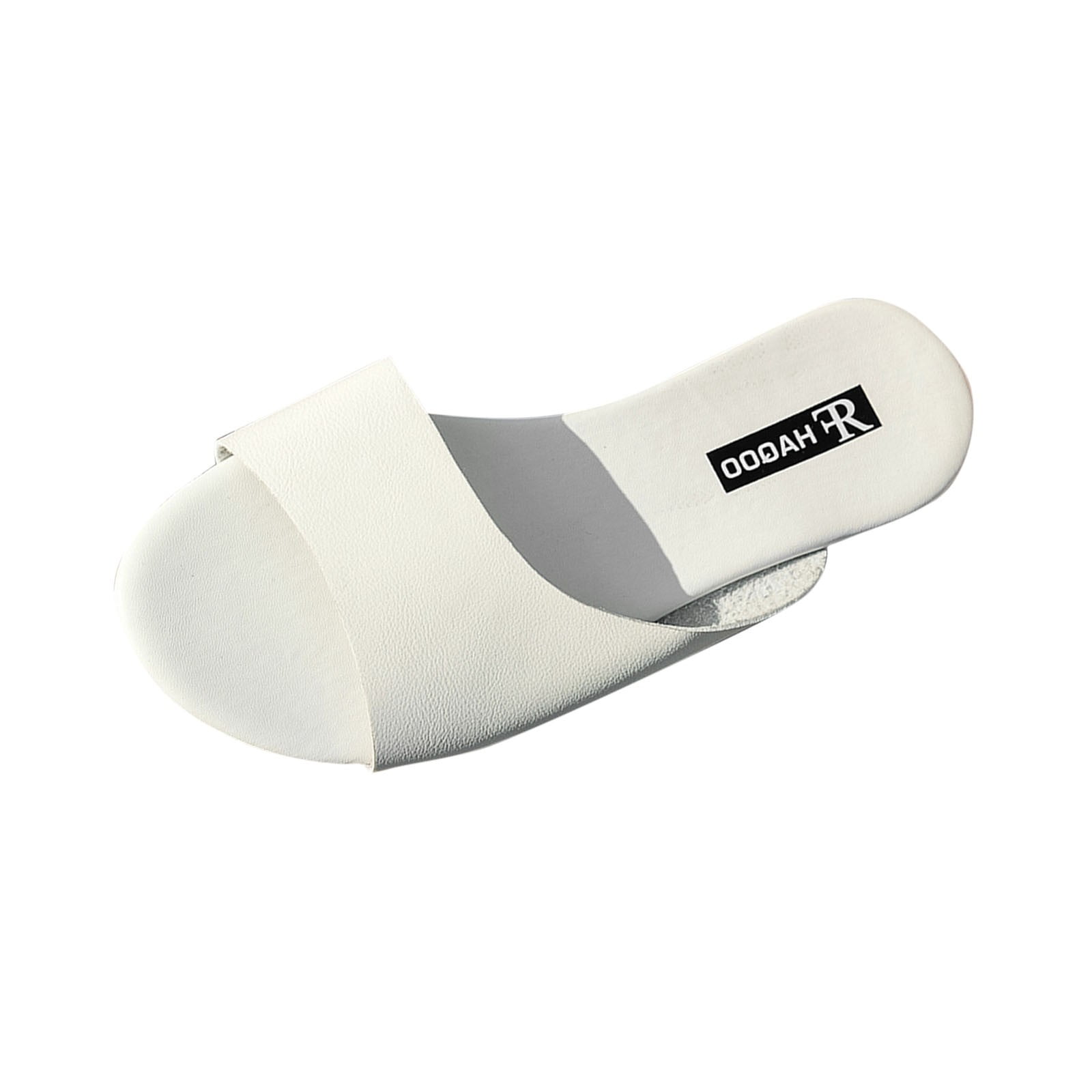 White Women Relaxed Hollow Out Buckle Strap Sandals Closed Toe Thick ...