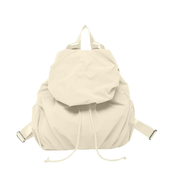 White Women Versatile Puff Backpack For Daily Use Made From Soft Nylon ...
