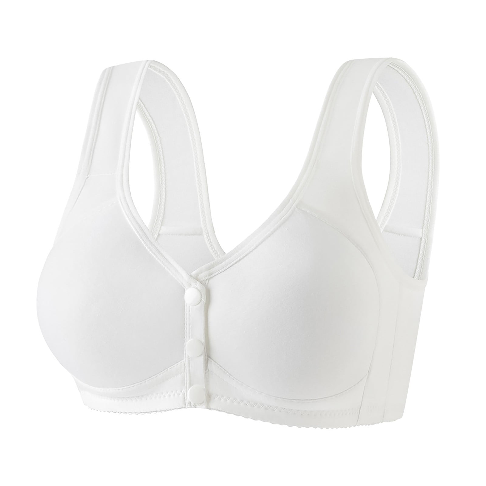 White Women's Bra, High Support Bras For Women Adjustable Strap Full ...