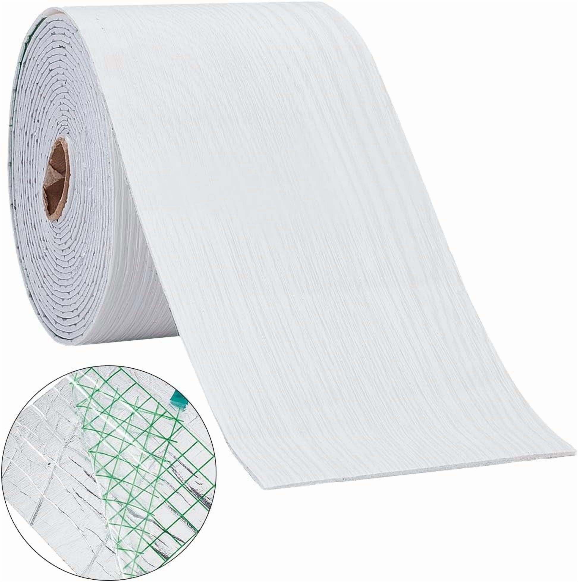 White Wood Grain Self Adhesive Wallpaper Border Mirror Edge Peel and ...
