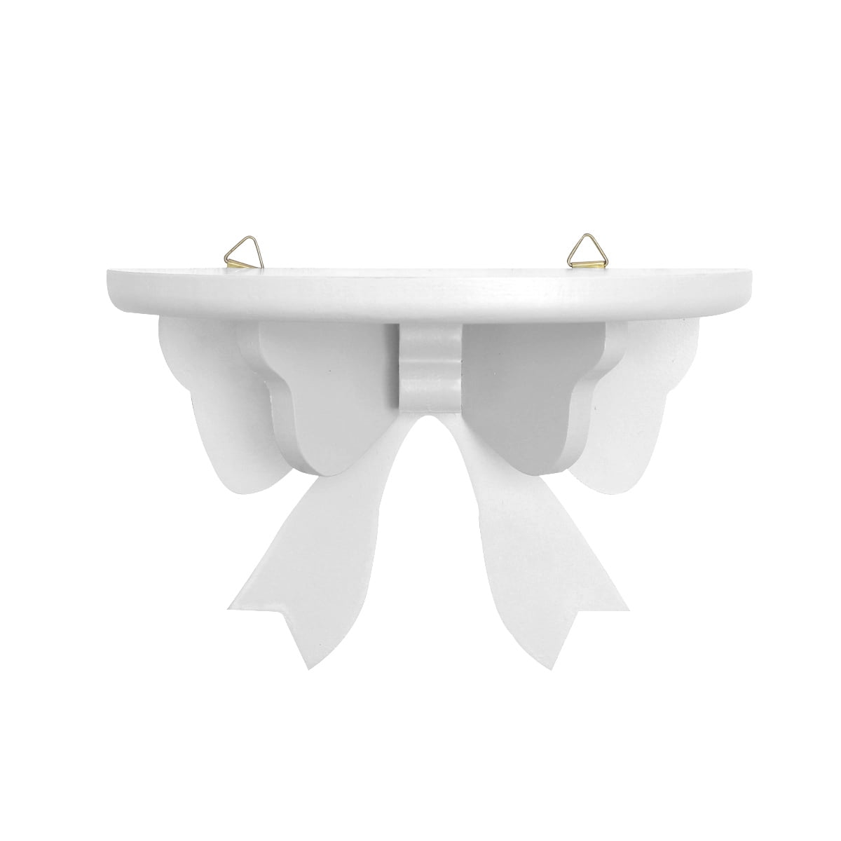 White Wood Wall Shelves Bow Shape: Rustic Floating Shelf for Home Wall ...