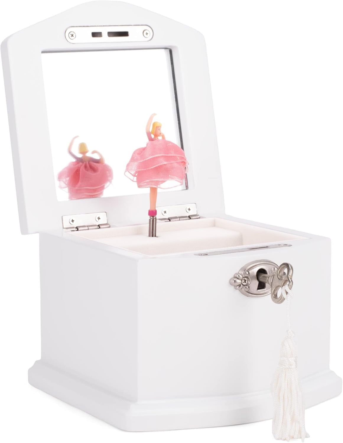 White Wooden Ballerina Music Box - Dance of the Sugar Plum Fairy ...