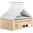 White Wooden Hangers - 20 Pack, Heavy Duty, Non Slip Wood Hangers for ...