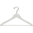 White Wooden Suit Hangers with Solid Wood Bar, (Box of 8) Space Saving ...