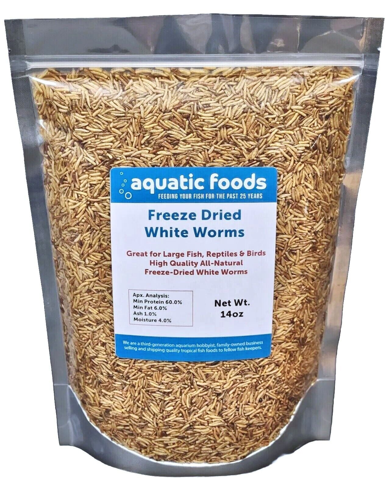 White Worms - Freeze Dried Floating White Worms for All Tropical Fish ...