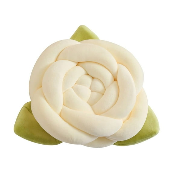 White Woven Textured Cushion With Subtle Floral Design Multipurpose Use ...