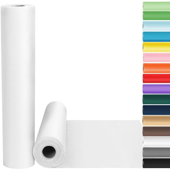 White Wrapping Paper Roll 17.5x760 Inches, Kraft Craft Paper for ...