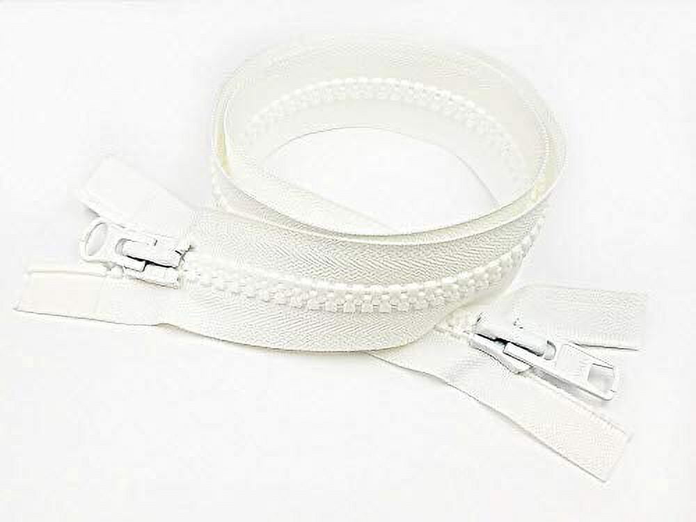 White YKK #10 30" Two-Way Separating Molded Plastic Jacket Zipper ...