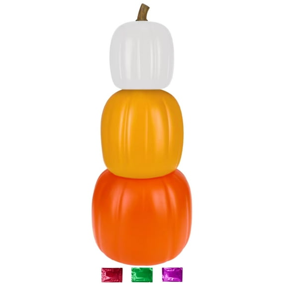 White /Yellow/Orange Stacking Pumpkins 24 Inch,3Pc Pumpkin For Fall ...