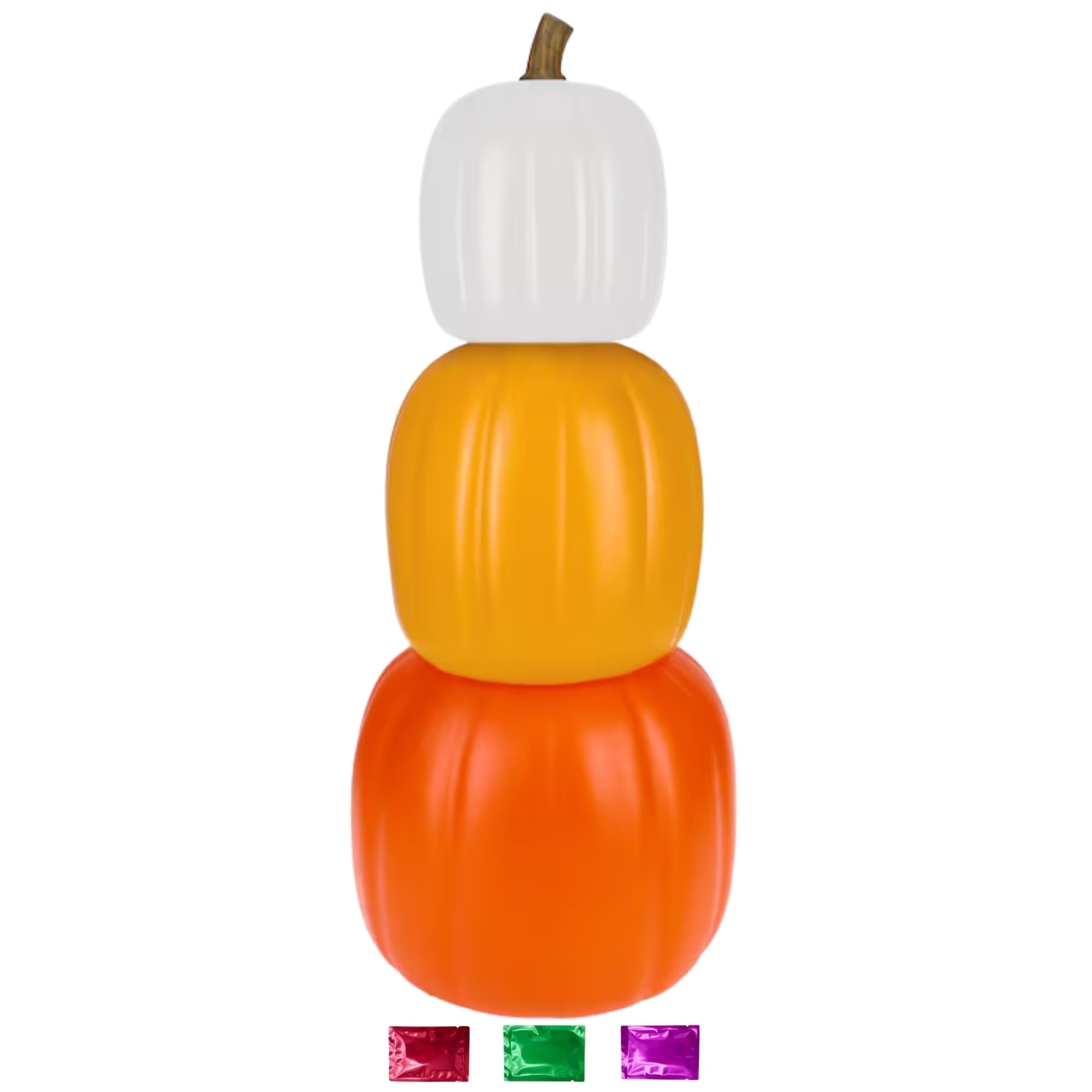 White /Yellow/Orange Stacking Pumpkins 24 Inch, 3Pc Pumpkin for Fall ...