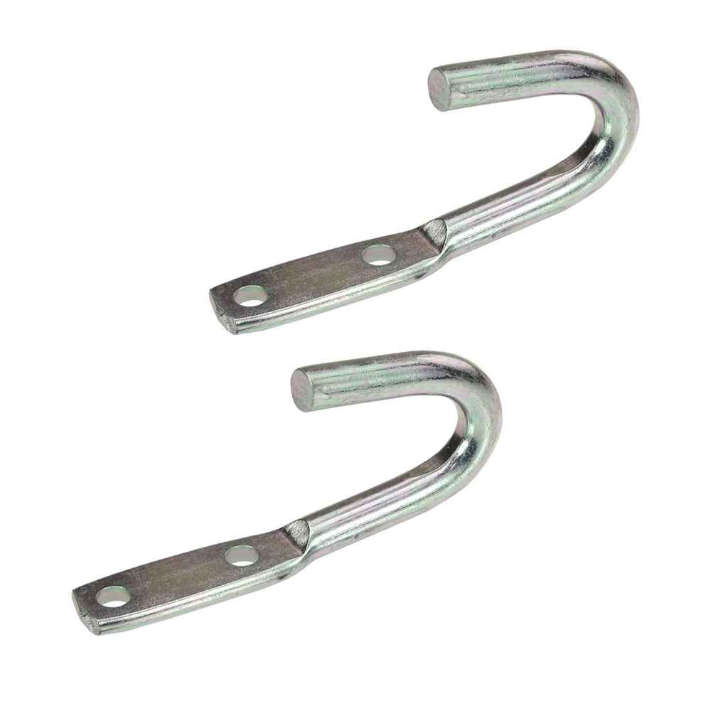 White Zinc J-Hook w/ 2 mounting holes - 1,200 lb. Break Strength - 2 ...