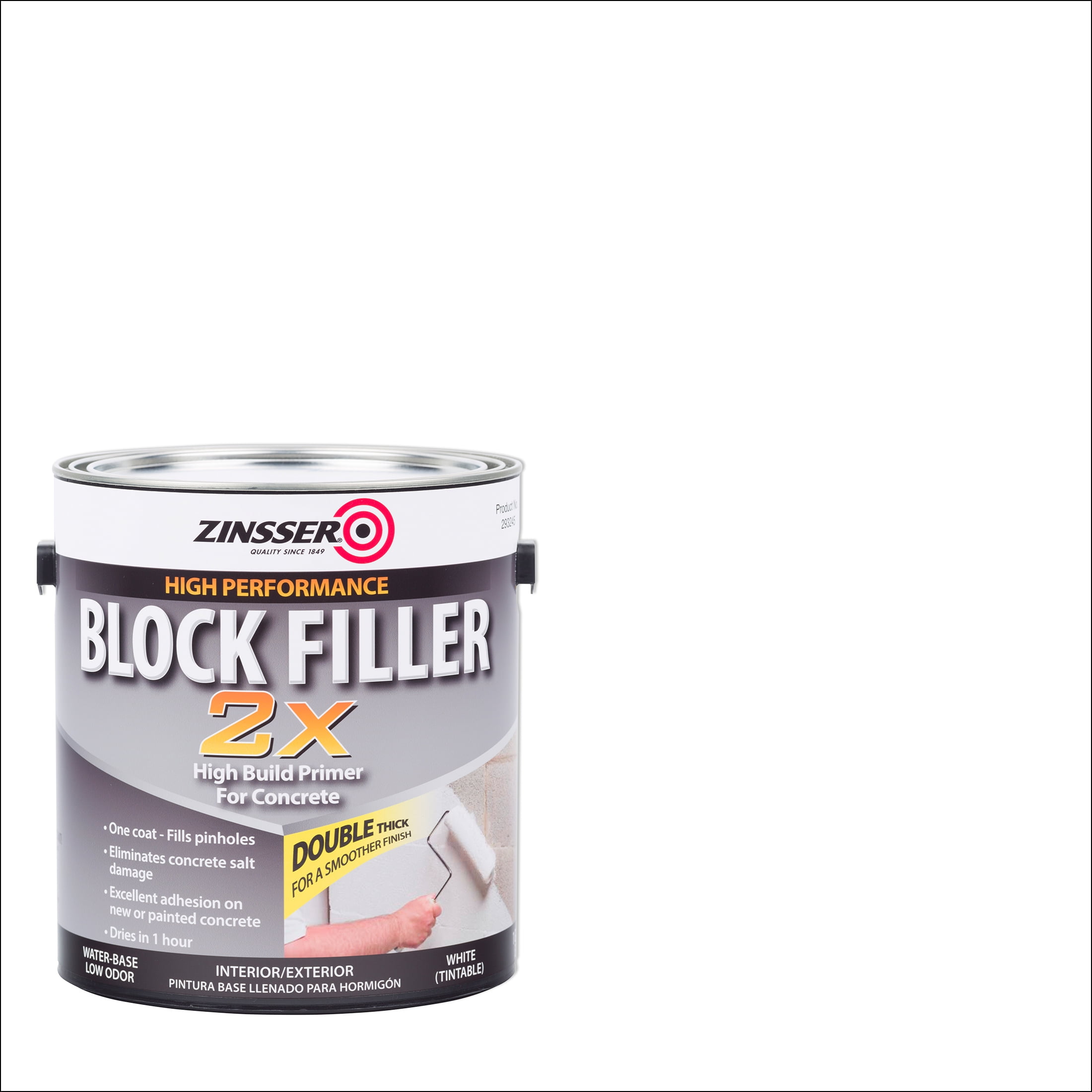 2 Pack, White, Zinsser Block Filling 2X Flat Primer- 293245, Gallon ...