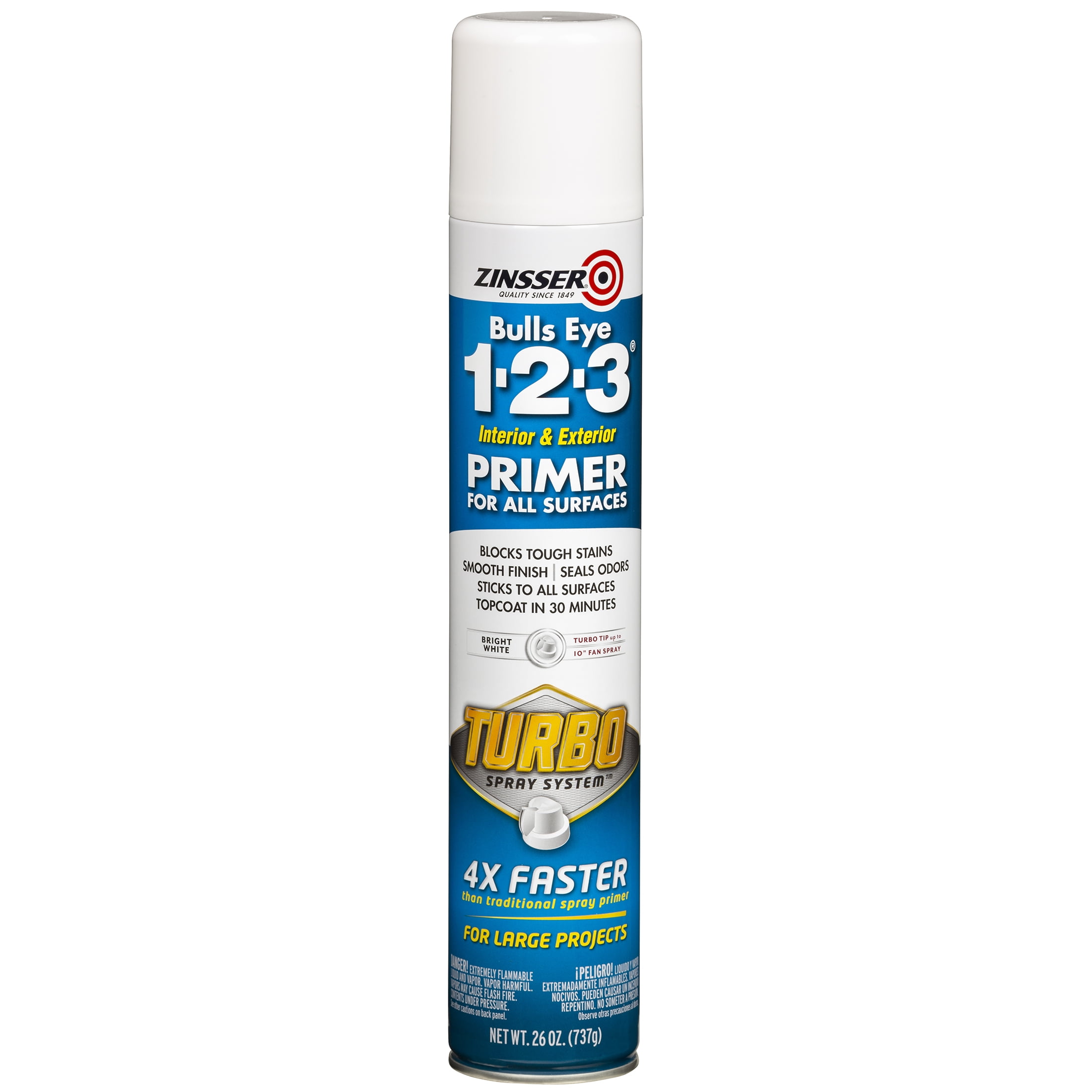 Free Shipping! Zinsser White Bulls Eye 1-2-3 Turbo Primer Spray Paint ...