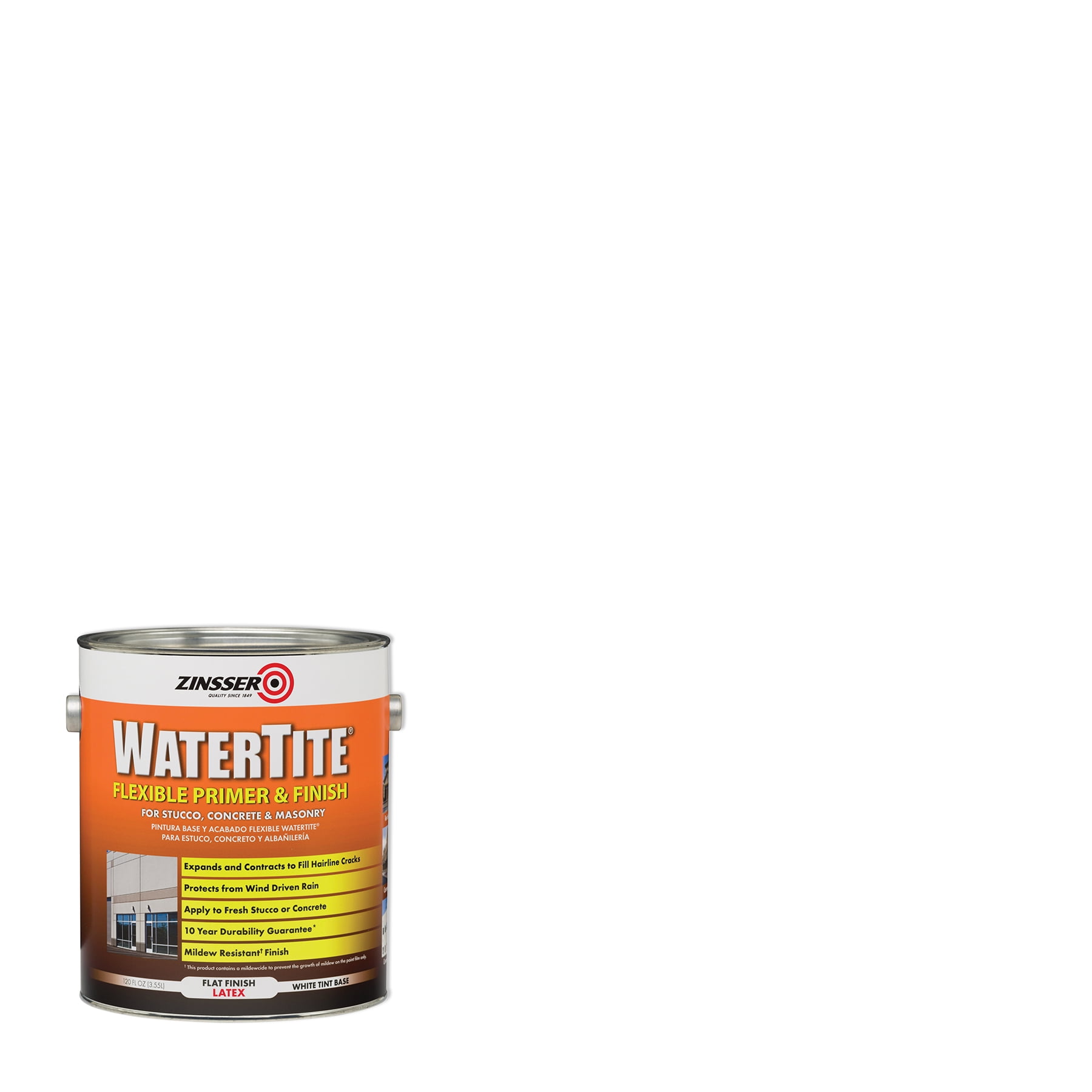 White , Zinsser Matte WaterTite Flexible Primer and Finish Paint ...