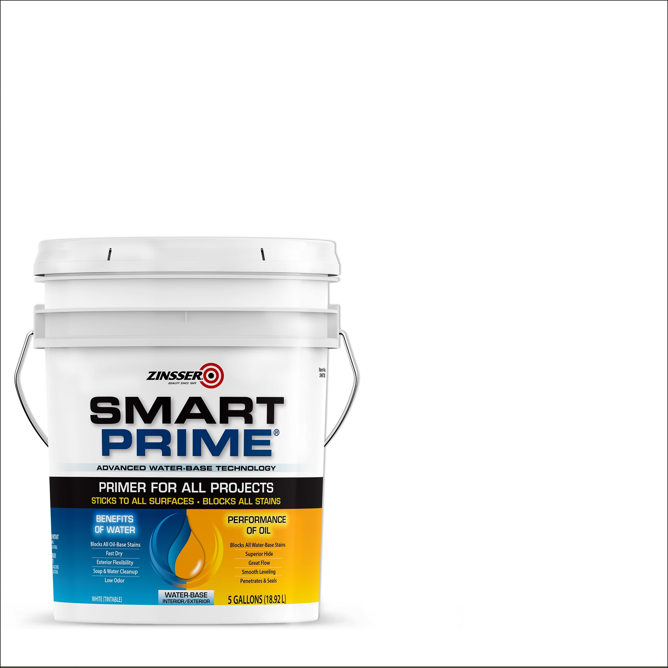 White, Zinsser Smart Prime Universal Water-Based Flat Primer- 249728, 5 ...