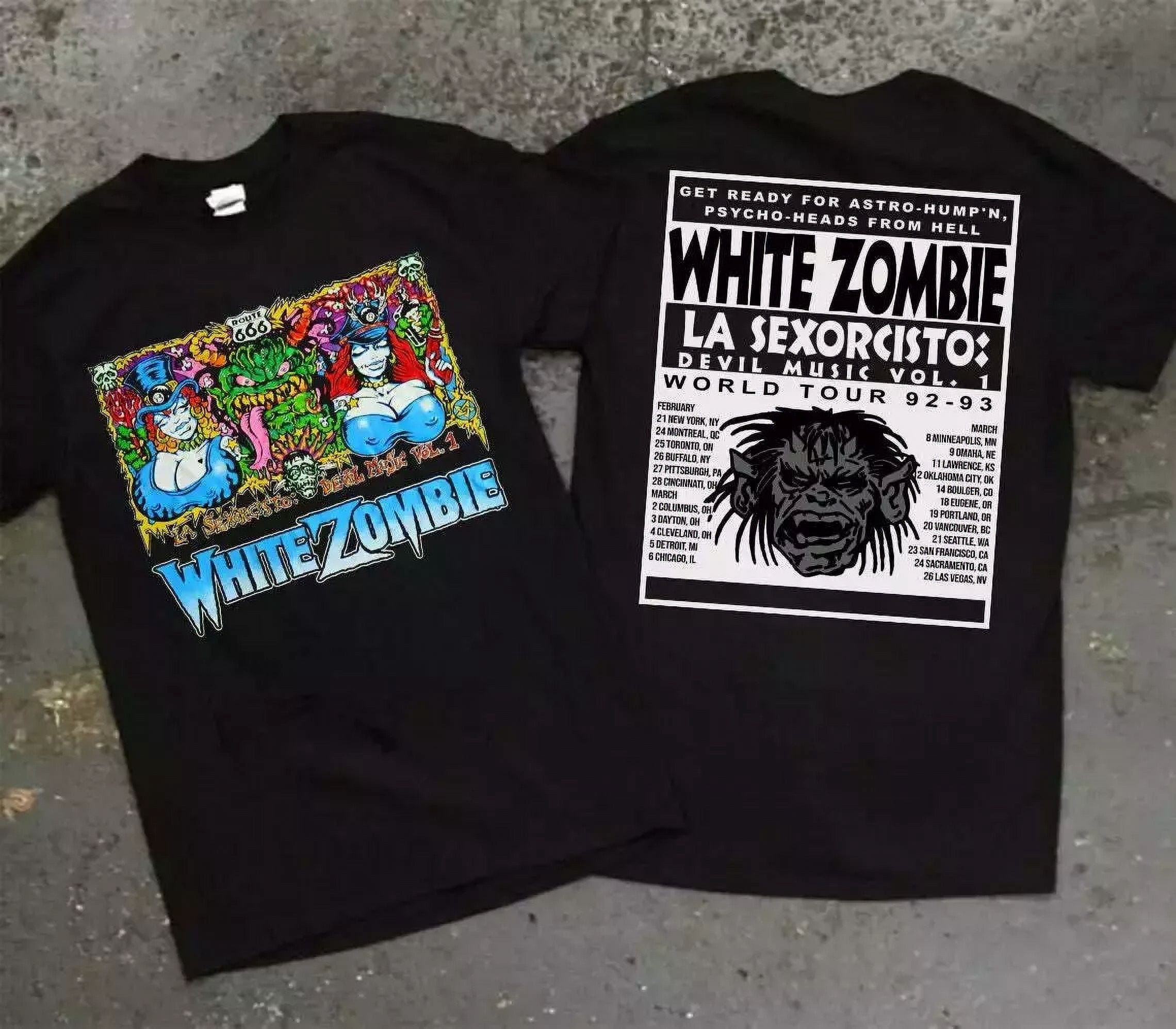 White Zombie La Sexorcisto Devil Music Vol World Tour T-Shirt Full Size ...