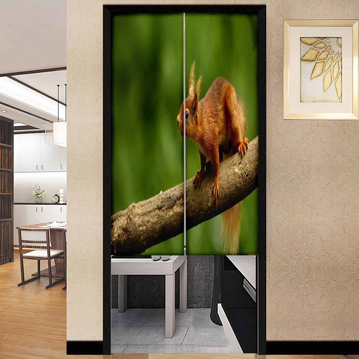 White and Black Cute Tiger Door Curtain Wild Animal Noren No Punching ...