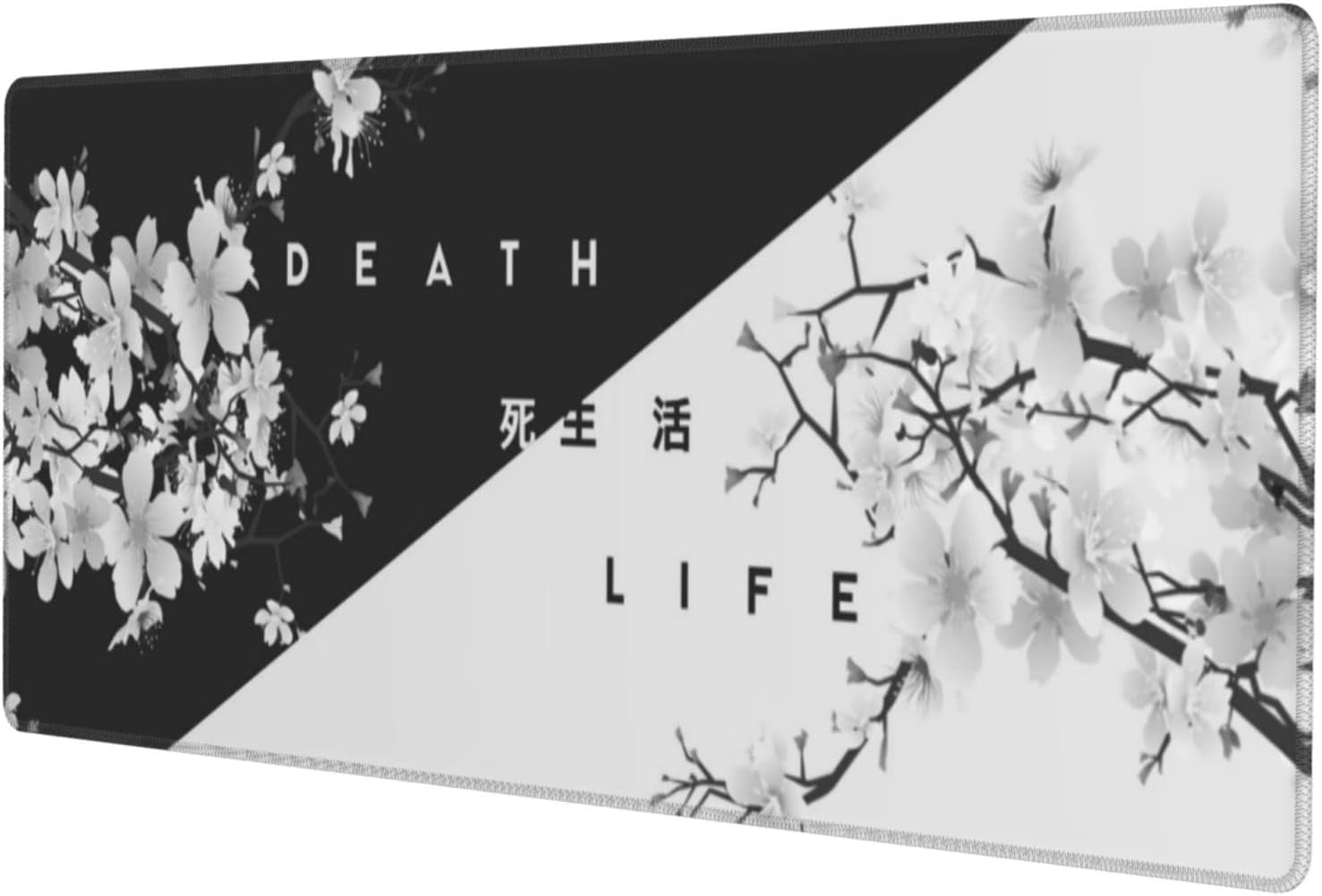 White and Black Mouse Pad Cherry Blossom XL Large Anime Life and Death ...