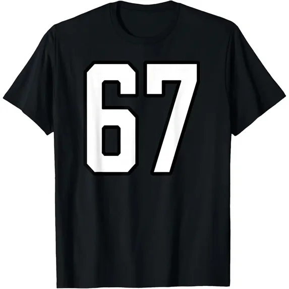 White and Black Sports Number 67 Jersey Uniform Player T-Shirt ...