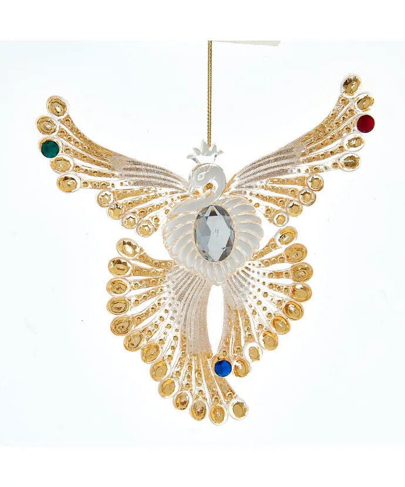 White and Gold Jeweled PHOENIX Christmas Ornament by Kurt Adler ...