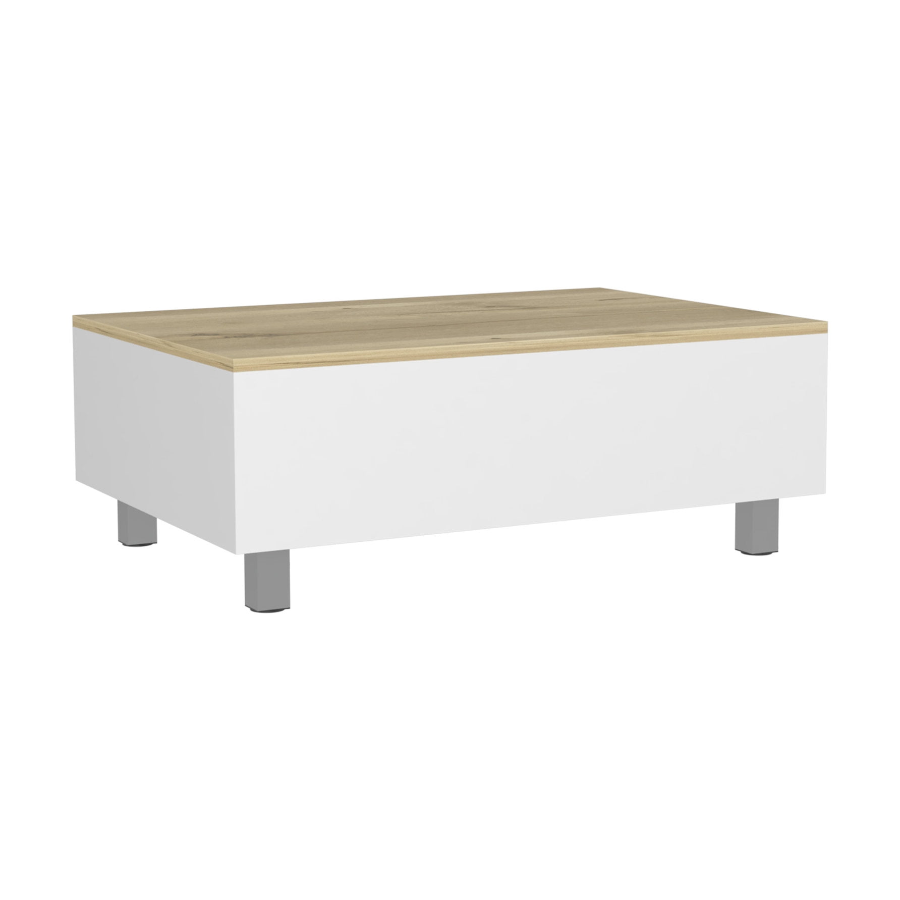 White and Light Oak Appearance - Lift - Top Mechanism - Coffee Table ...