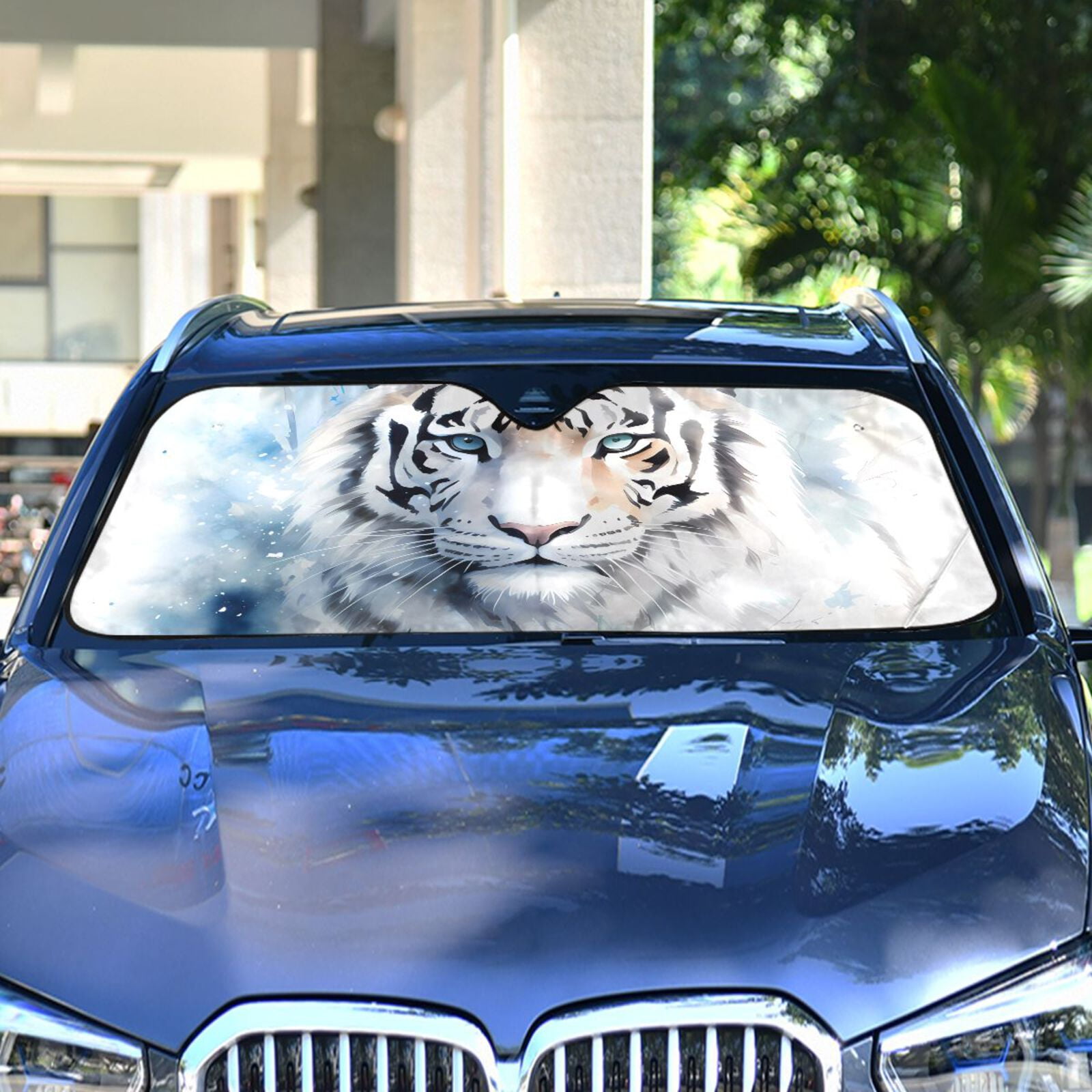 White and Tiger Automotive Front Car Windshield Sun Shade Reflector ...