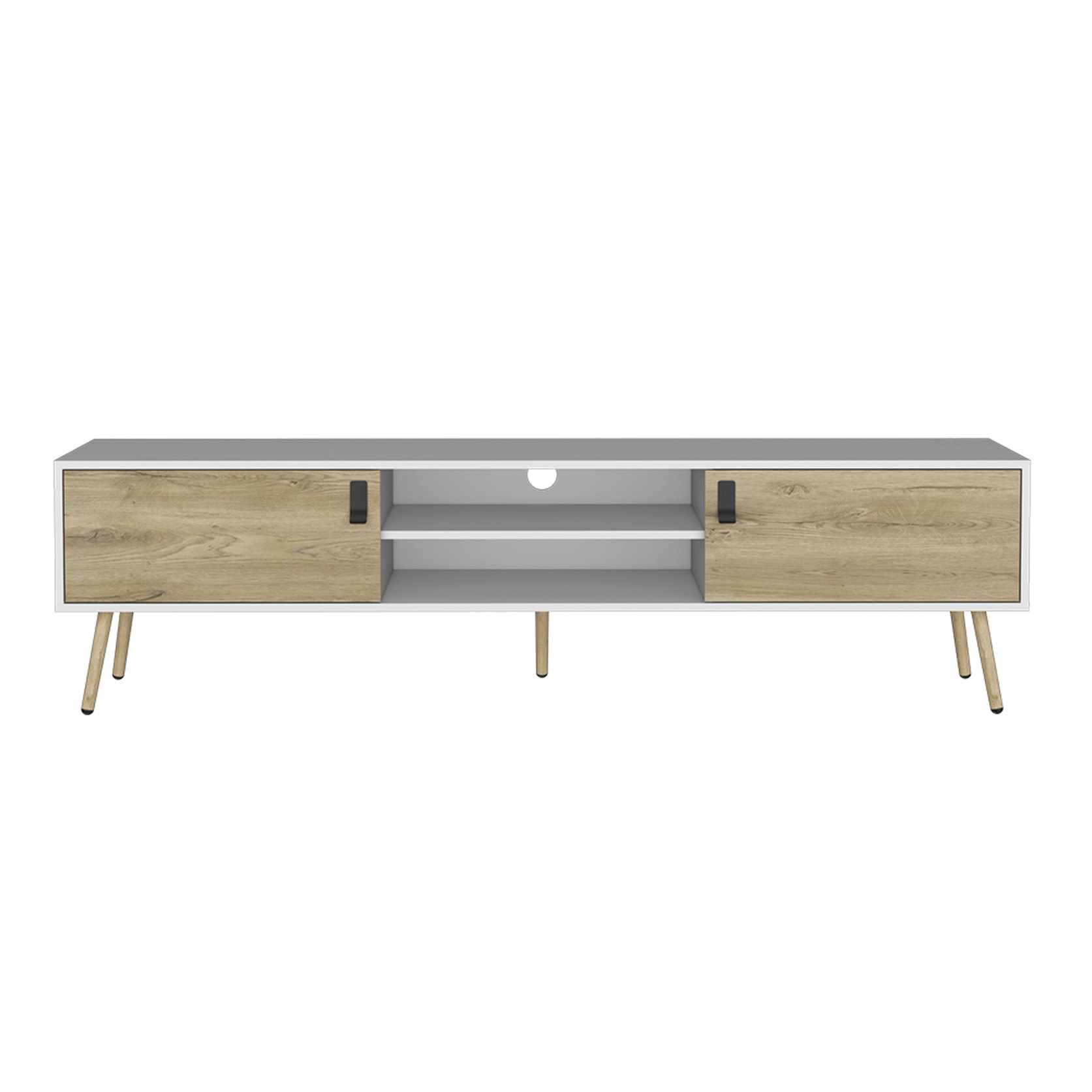 White and macadamia two - toned finish | In living room to hold media ...