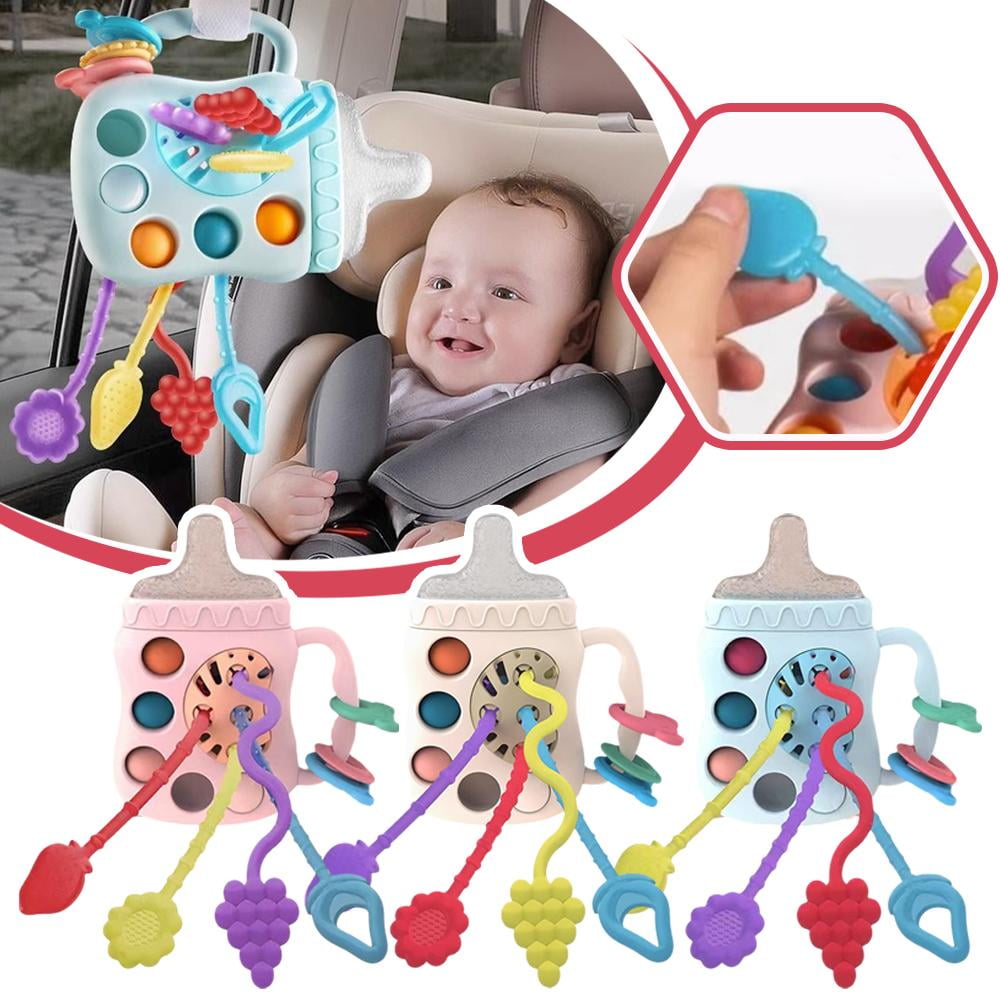 White bottle Lala baby pull pull baby holding bottle Lala rattle ...