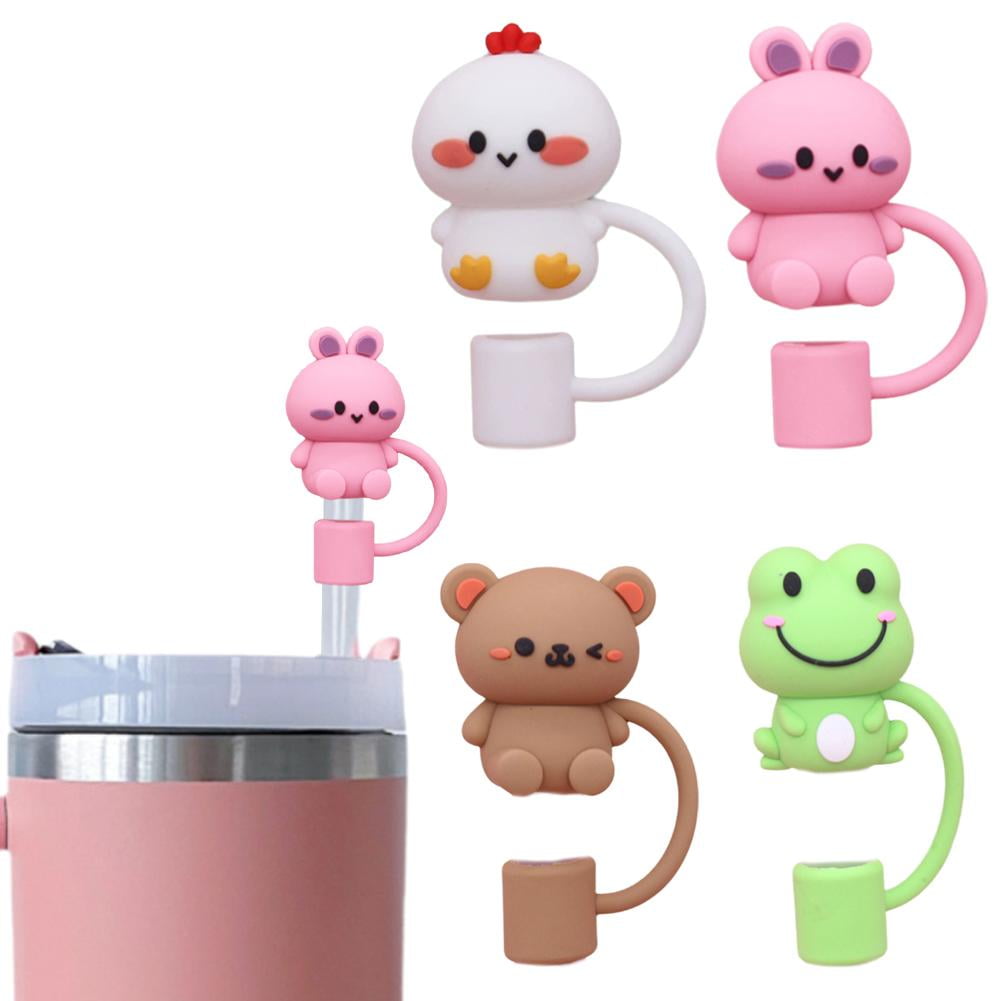 White chick 10mm + pink rabbit 10mm + brown bear 10mm + full body frog ...