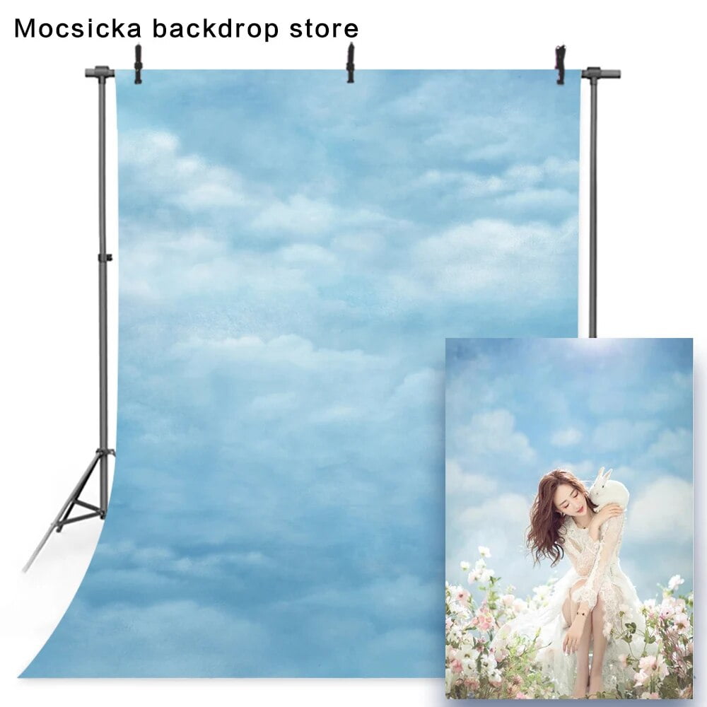 White clouds photography backdrop blue sky background for photo studio ...